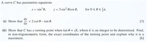 Nature Of Stationary Pt In Parametric Eqn Jc A Level H2 Math Tuition Singapore