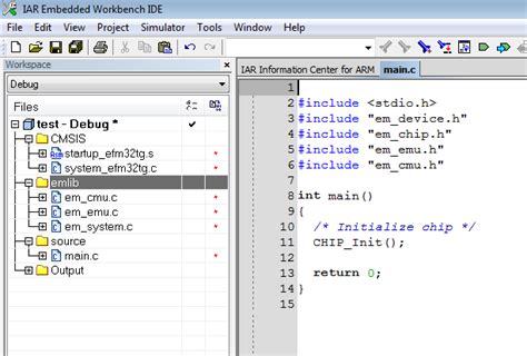 create a new project in iar