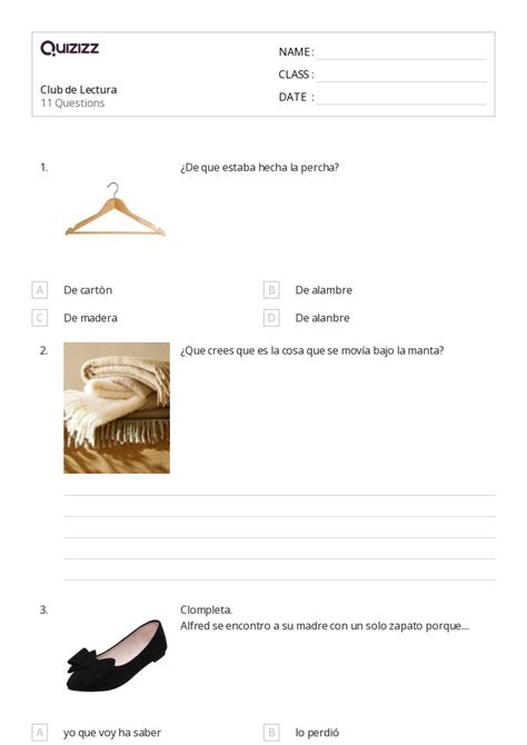 Hojas De Trabajo De Lectura Para Alumnos De Sexto Grado