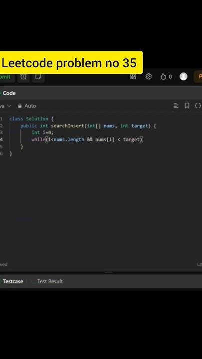 Search Insert Position 35 Leetcode Java Shorts Youtube