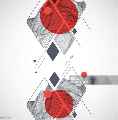 현대 과학 또는 기술 추상적 배경 와이어프레임 스팟 표면 그림입니다 벡터 0명에 대한 스톡 벡터 아트 및 기타 이미지 0명