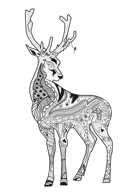 Dibujo Para Colorear Mandala Ilustración Silueta Ciervo