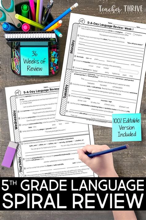 This 5th Grade Daily Spiral Review Is One Of The Easiest Ways To Make