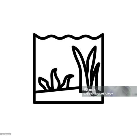 해초 바다 아이콘 간단한 라인 Ui 및 Ux 웹 사이트 또는 모바일 응용 프로그램에 대한 해양 아이콘을 저장하는 벡터 요소를 개요 0명에 대한 스톡 벡터 아트 및 기타