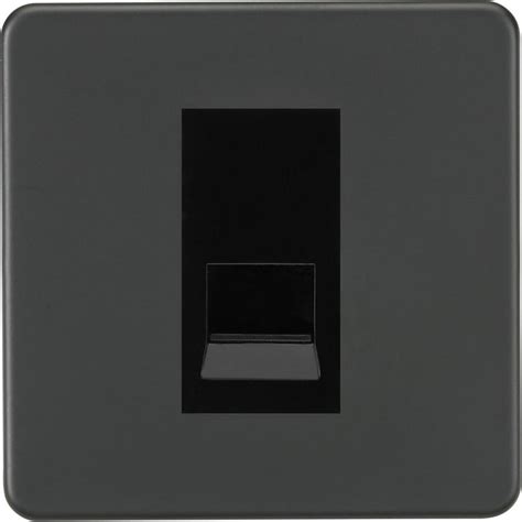 Knightsbridge Screwless Anthracite Slave Telephone Socket Sf7400mat