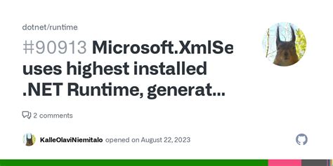 Microsoftxmlserializergenerator Uses Highest Installed Net Runtime