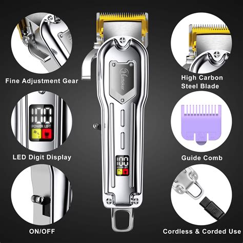 Hatteker Mens Hair Clippers Professional Cordless Hair Beard Trimmer