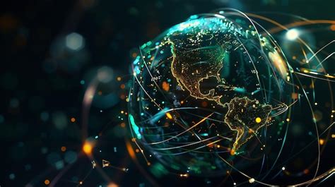 Premium Photo Communication Technology For Internet Business Global World Network And