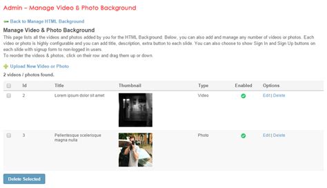 html5 videos and photos background plugin socialengine