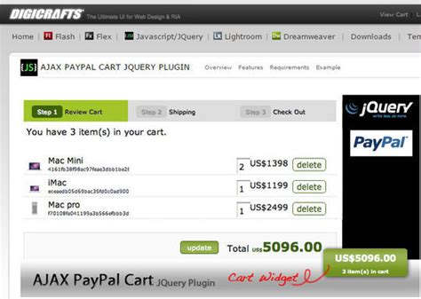 8 free jquery shopping cart plugins