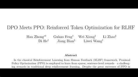 QA DPO Meets PPO Reinforced Token Optimization For RLHF YouTube