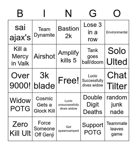 Overwatch Bingo Card