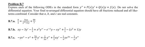 solved problem b 7 express each of the following odes in the