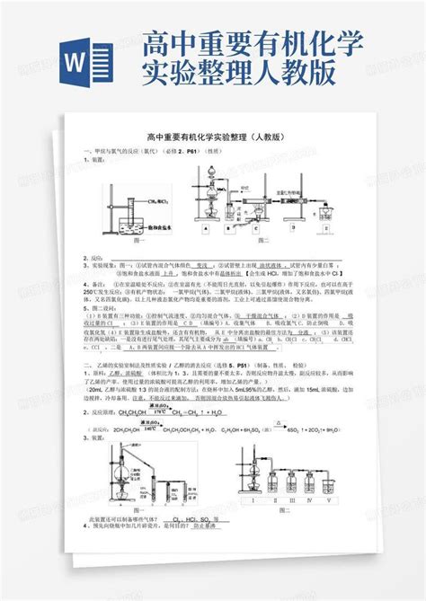 高中重要有机化学实验整理人教版word模板下载 编号qknakdym 熊猫办公