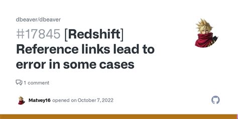 Redshift Reference Links Lead To Error In Some Cases · Issue 17845 · Dbeaverdbeaver · Github
