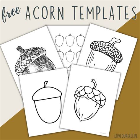 Free Acorn Template Printables Acorn Shapes For Crafts ⋆ Love Our Real Life