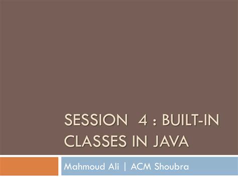 Built In Classes In Java Pdf