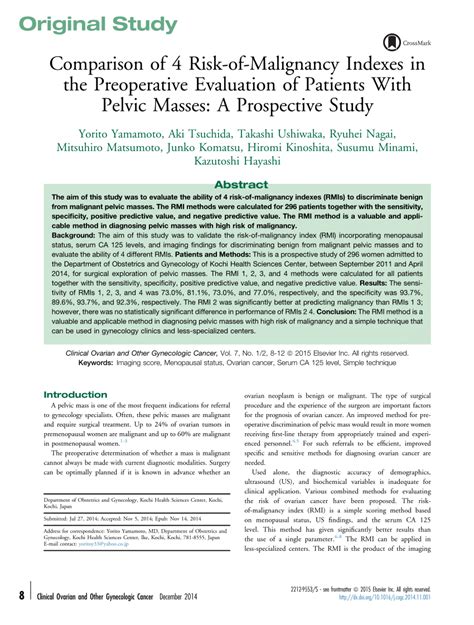 Pdf Comparison Of 4 Risk Of Malignancy Indexes In The Preoperative