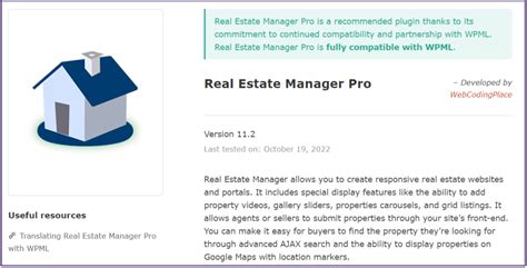 Wpml Support Real Estate Manager