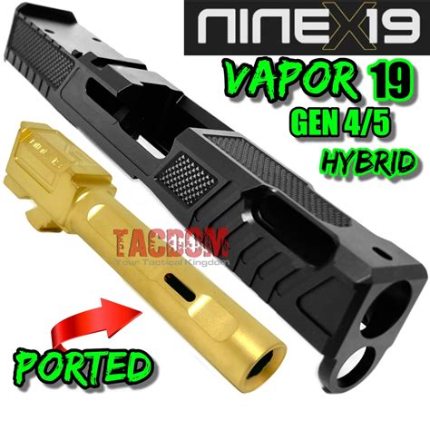 Ninex19 X1 Slide For Glock 19 Gen 5 Rmr Optic Cut Black Nitride Vented Tacdom