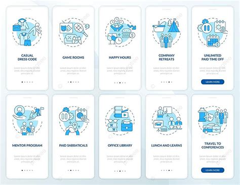 Employee Benefits Onboarding Mobile App Page Screen Mockup Perk Offering Vector Template