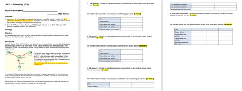 Solved 1 Lab 3 Subnetting 5 Sub Network 1 Calculate