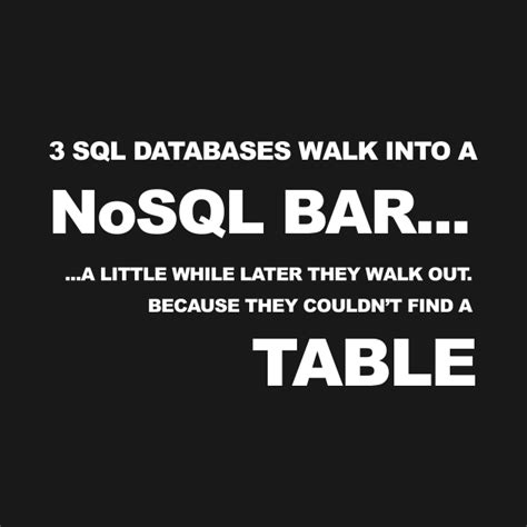 Funny Database Administrator Sql Database Database T Shirt Teepublic