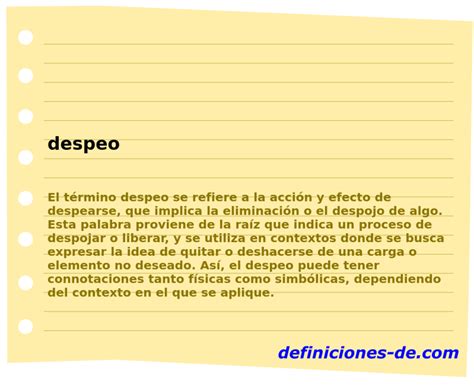 Significado De «despeo