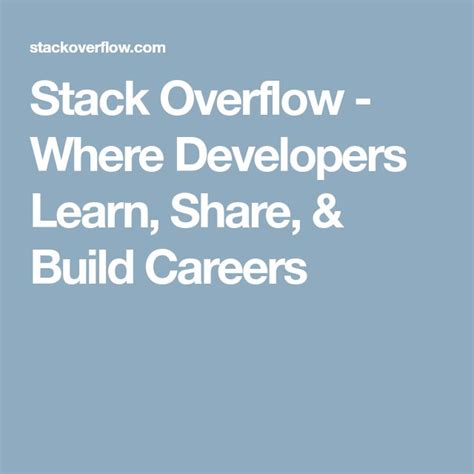 Stack Overflow Where Developers Learn And Build Careers