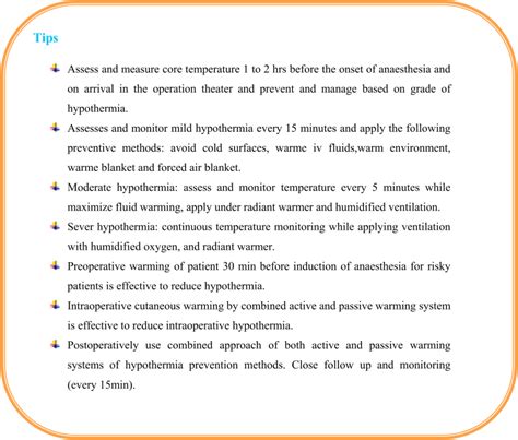 Prevention And Management Of Perioperative Hypothermia In Adult
