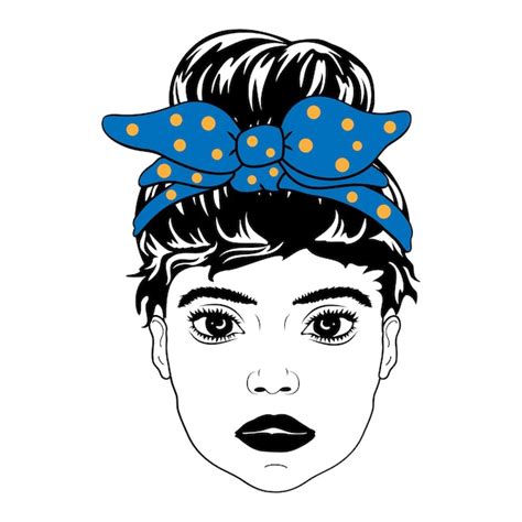 Premium Vector Womens Faces Messy Bun Vector
