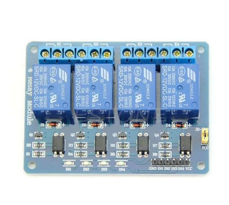 Modulo Relevadores Relay 4 Canales 5v Y 12 V Web Electro