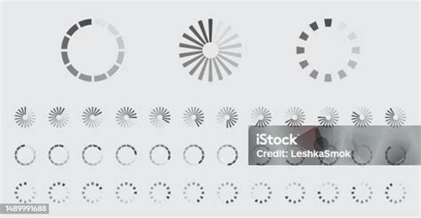 Circular Loading Buffering Icons Vector Set Stock Illustration