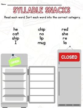 Syllable Sort Open And Closed By Miss Brown S Brilliant Resources
