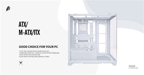 1st Player Miku Mi8 Atx M Atx Mini Itx Gaming Pc Case Black White Shopee Malaysia
