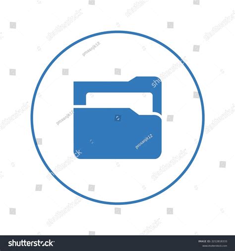 Office Document File Folder Icon Circle Stock Vector Royalty Free Shutterstock