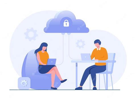 Premium Vector Cloud System File Download Database Protection Concept Data Center File