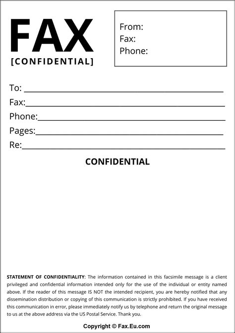 Free Printable Fax Cover Sheet Confidential Free Printables Hub