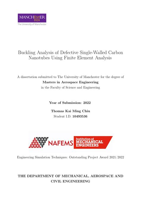 Pdf Buckling Analysis Of Defective Single Walled Carbon Nanotubes