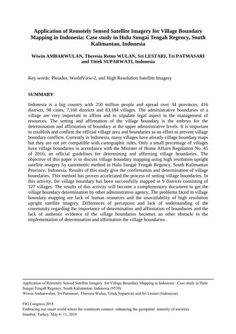 Pdf Application Of Remotely Sensed Satellite Imagery For · According To Schmidt And