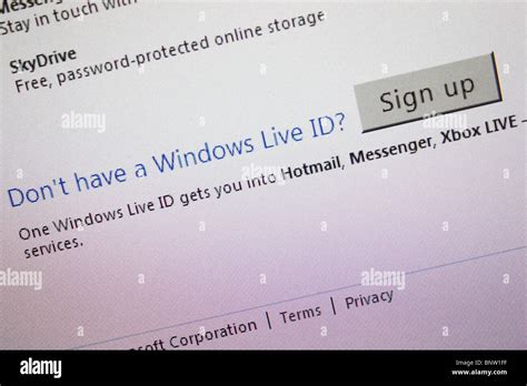 Windows Live Id Hi Res Stock Photography And Images Alamy
