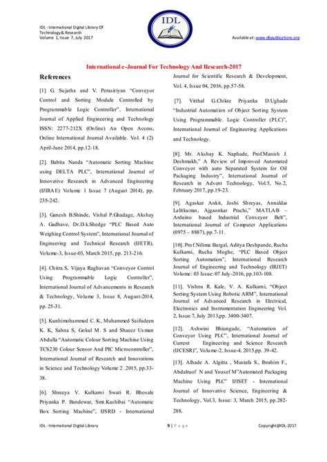 Plc Controlled Automated Multiple Conveyor System For Sorting Process Pdf
