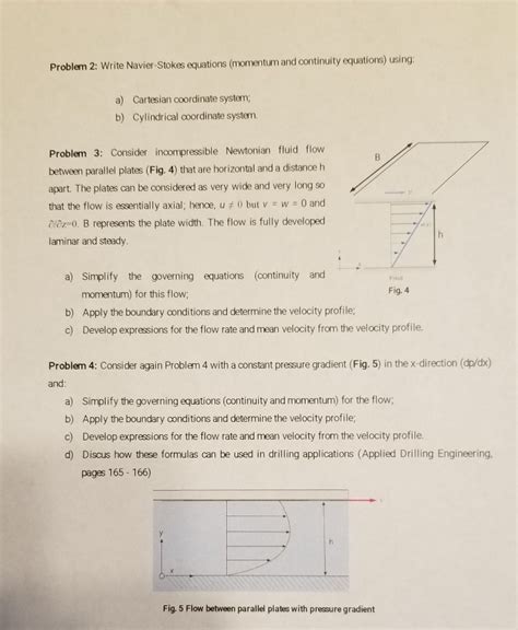 Problem 2 Write Navier Stokes Equations Momentum Chegg Com