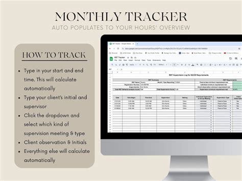 Rbt Supervision Tracker Rbt Supervision Log Registered Behavior Technician Hour Tracker Rbt