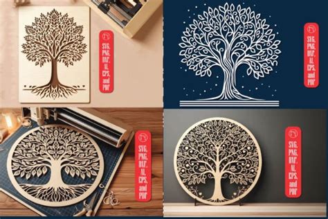 Tree Laser Cut SVG Cut File Bundle Graphic By NGISED Creative Fabrica
