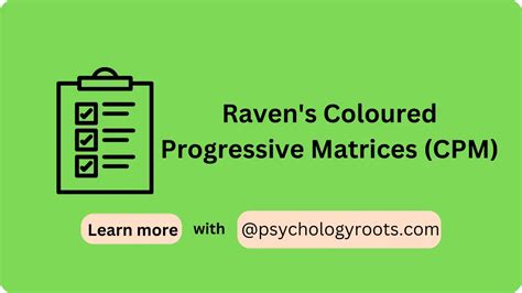 Ravens Coloured Progressive Matrices Cpm Psychology Roots