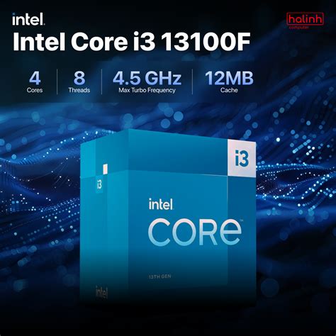 CPU Intel Core i3 13100F 4 nhân 8 luồng up to 4 50 GHz Hà Linh Computer