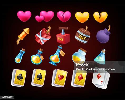 3d 게임 아이콘 세트 벡터 카지노 슬롯 개체 수상 자산 레벨 업 만화 마법 물약 바이알 폭탄 여가활동 게임에 대한 스톡 벡터 아트 및 기타 이미지 Istock