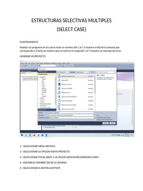estructuras selectivas multiples select case pdf informática