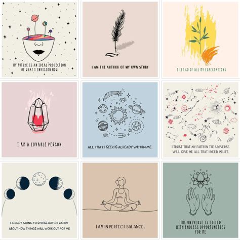 کارت های مراقبه تأیید 50 قطعه برای زنان ، کارت های یادداشت انگیزشی مثبت